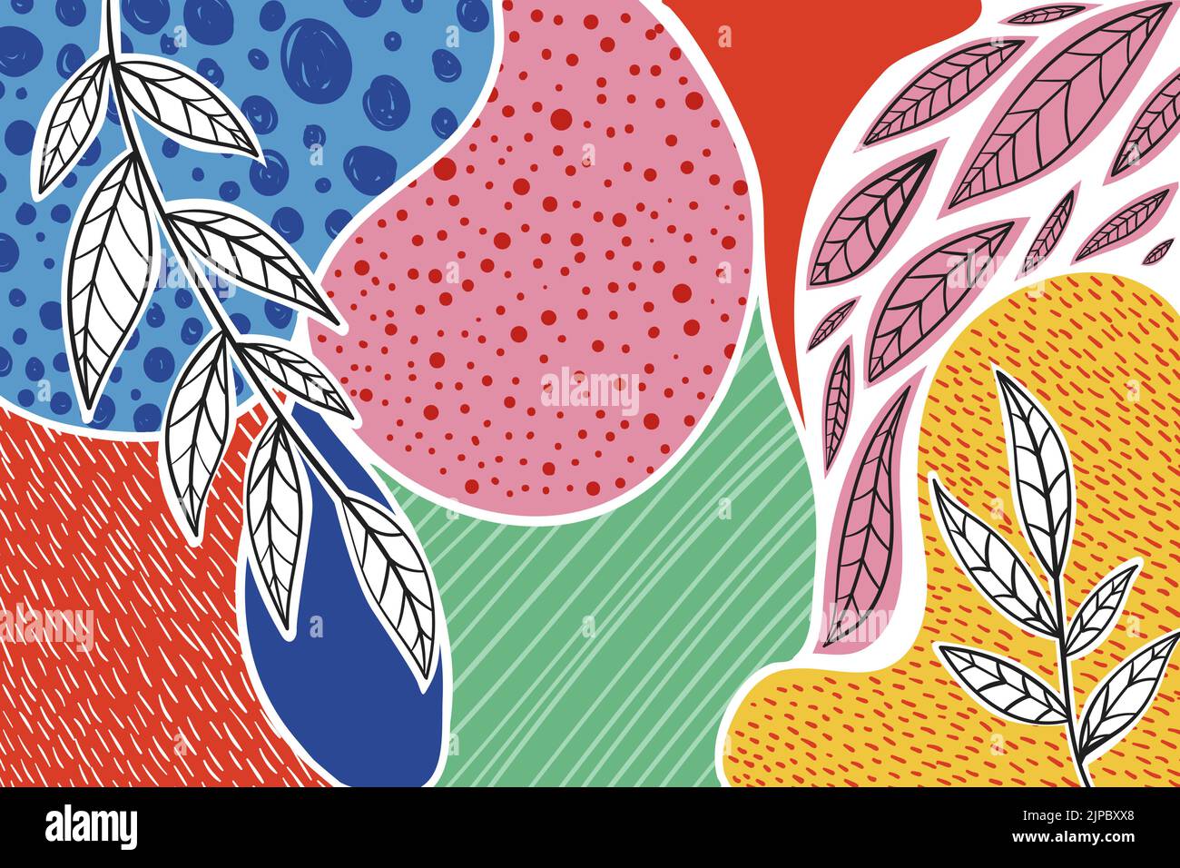 Hand drawn collage wallpaper design Vector illustration Stock Vector ...