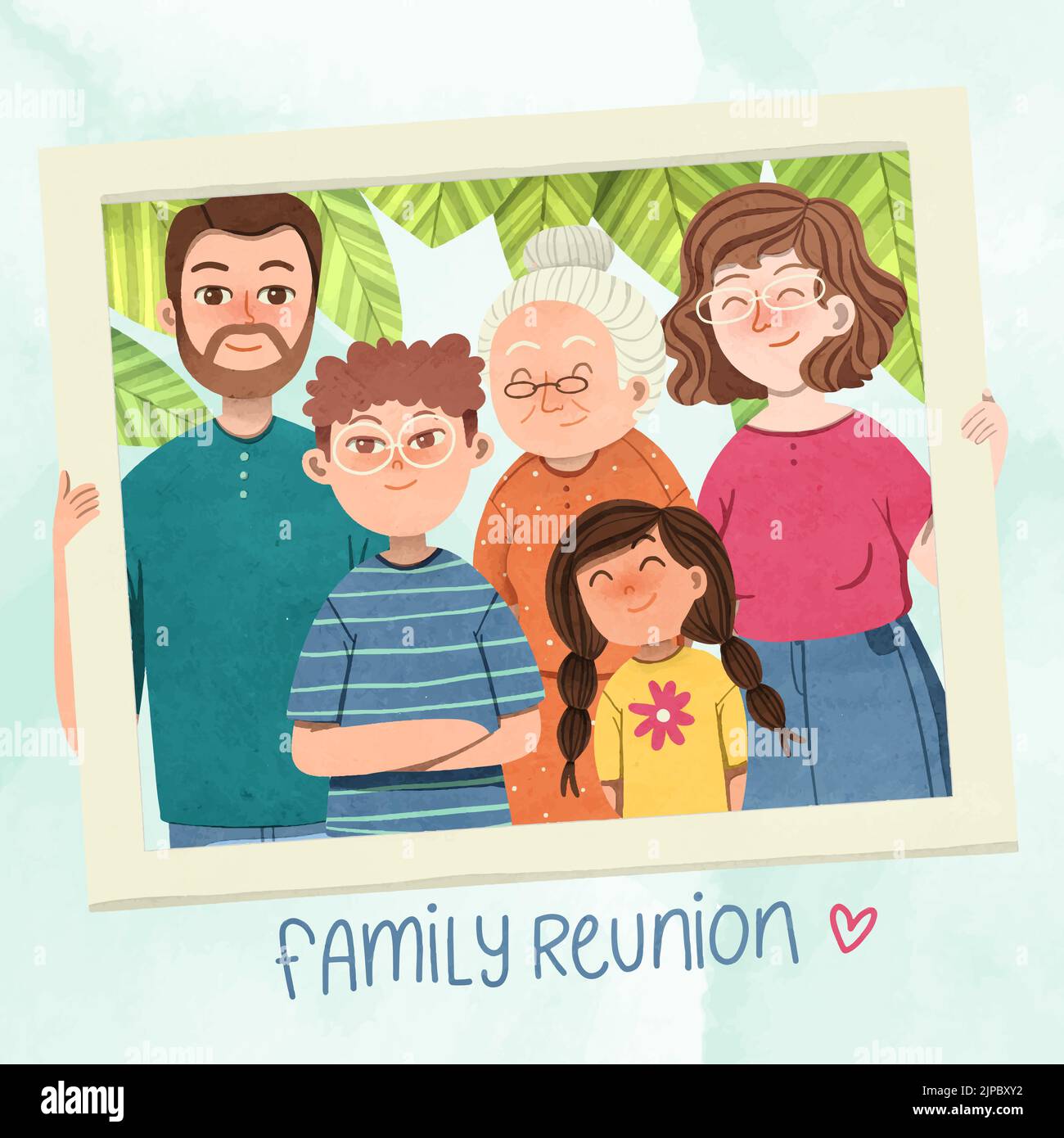 Watercolor family reunion Vector illustration Stock Vector Image & Art ...