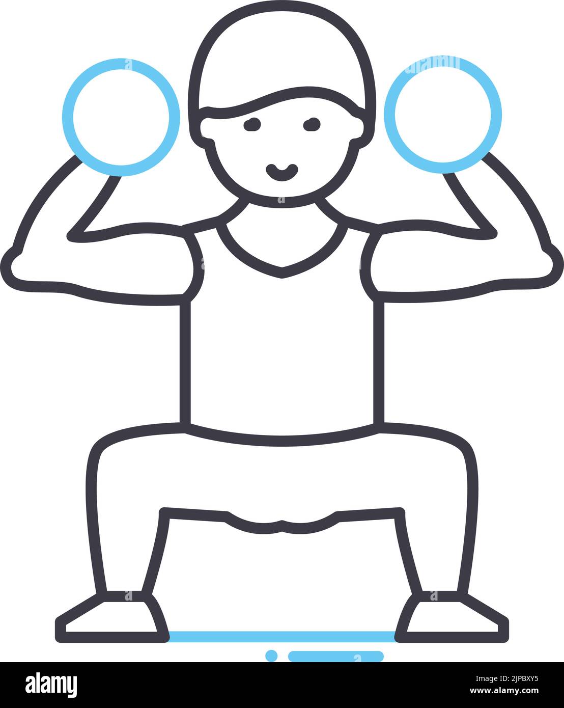 weightlifting line icon, outline symbol, vector illustration, concept sign Stock Vector Image ...