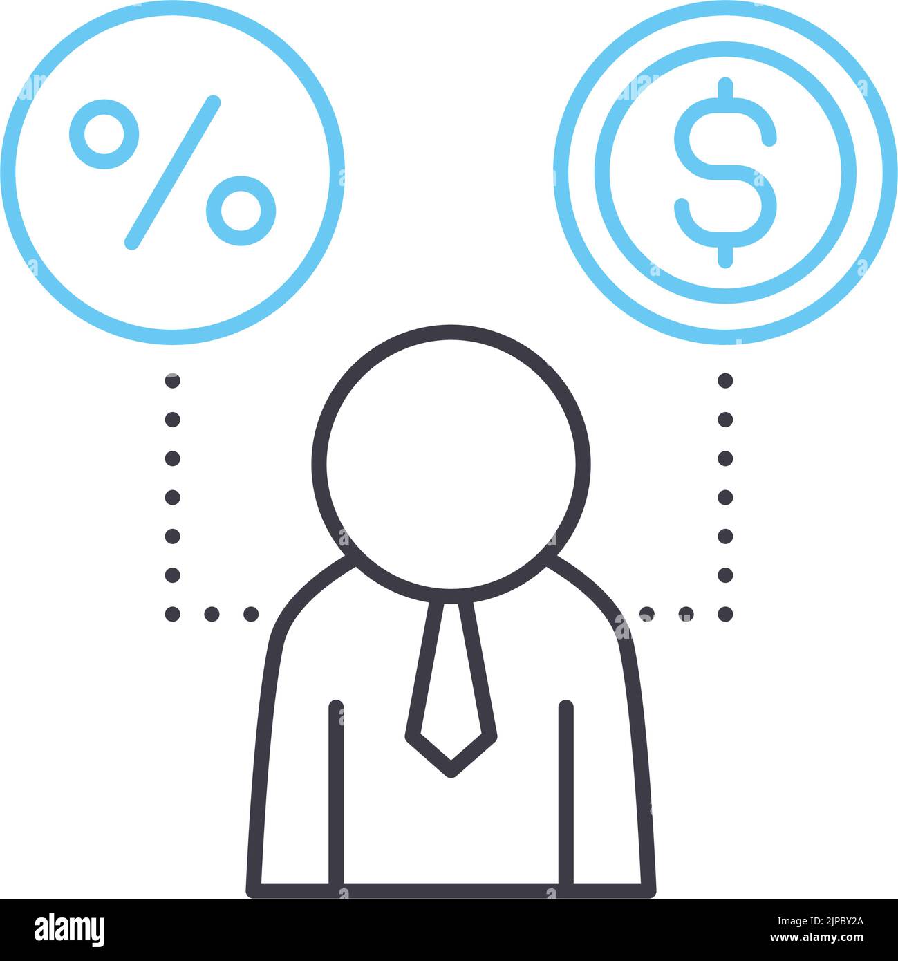 interest rate concept line icon, outline symbol, vector illustration ...