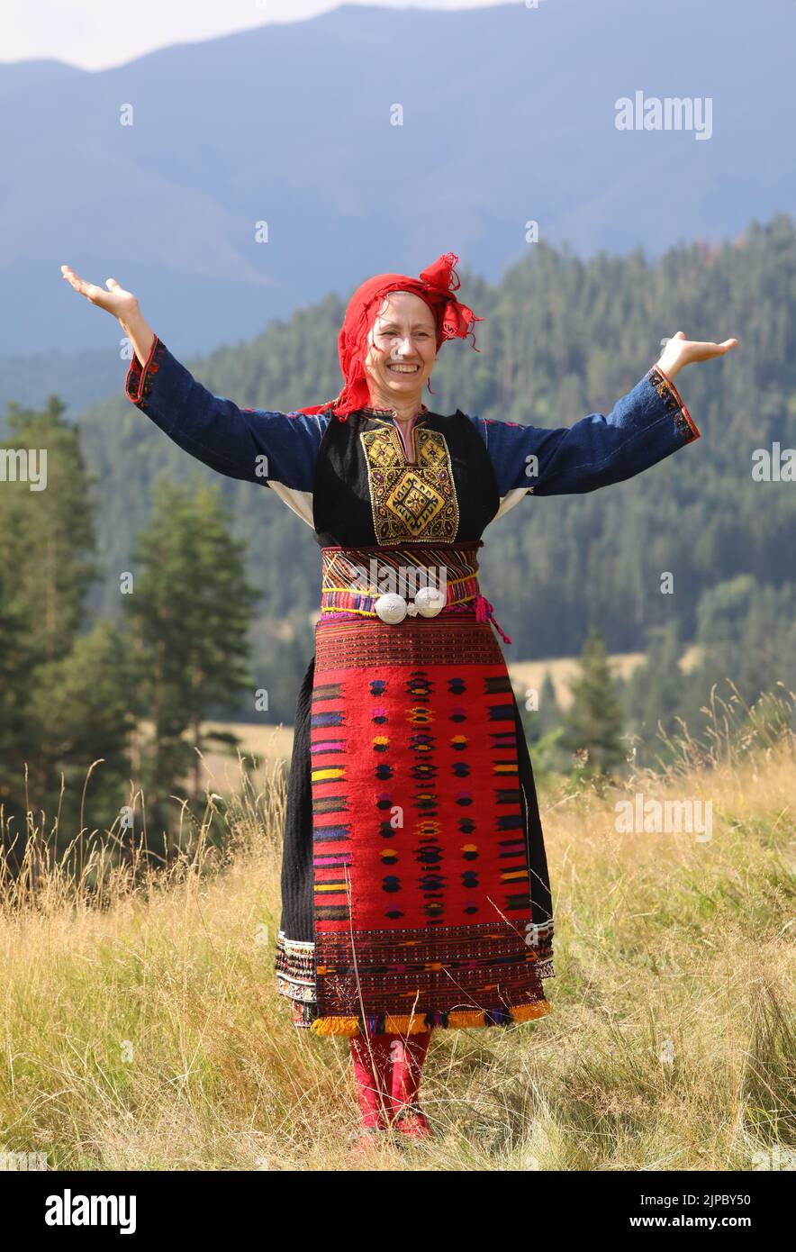 People in traditional folk costume of The National Folklore Fair in ...