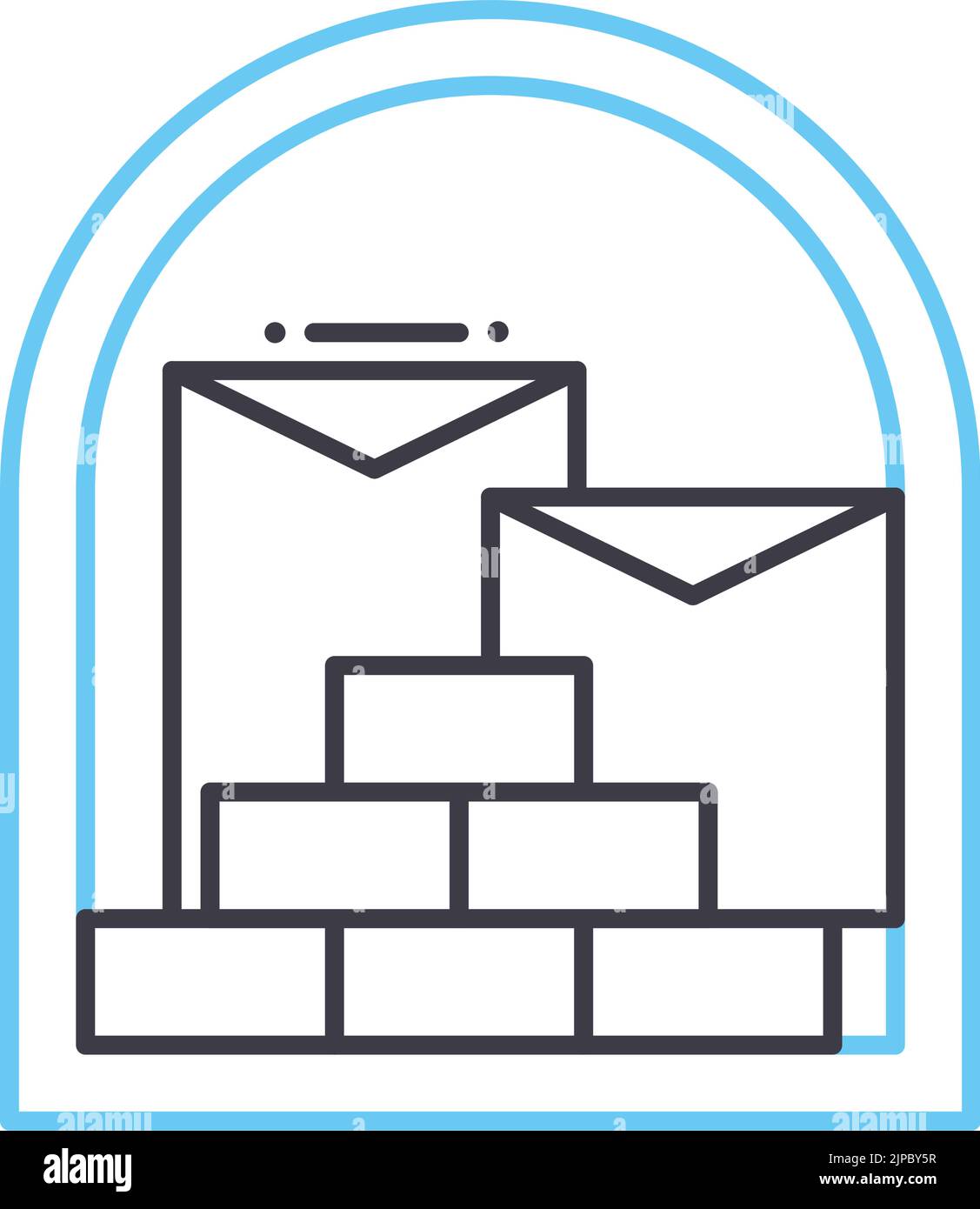 warehouse line icon, outline symbol, vector illustration, concept sign ...