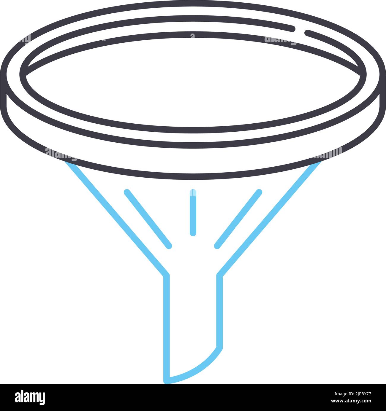 kitchen funnel line icon, outline symbol, vector illustration, concept ...