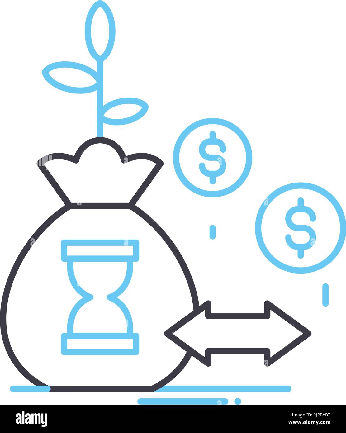 Return On Investment Concept Line Icon Outline Symbol Vector