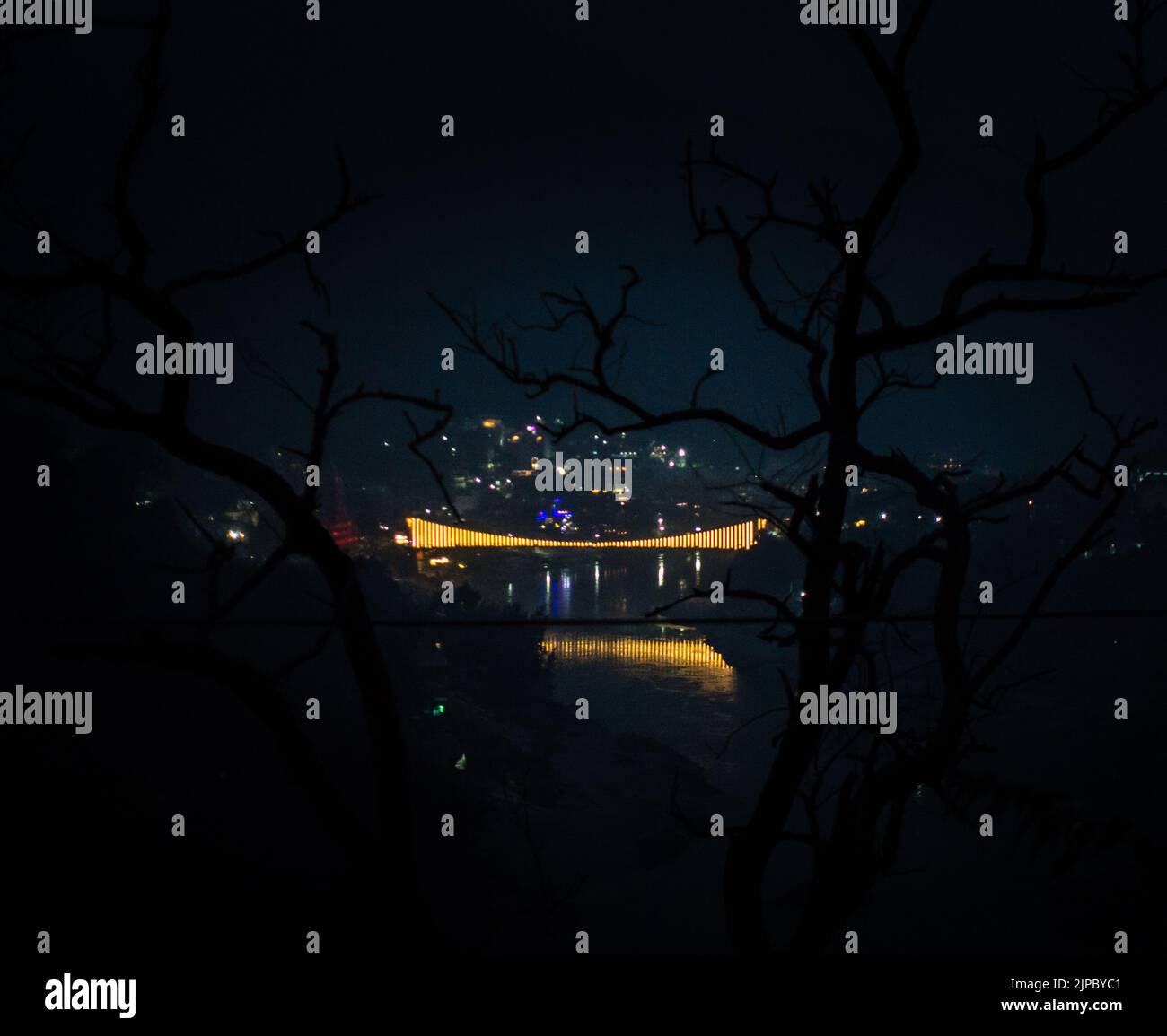 January 24th 2022 Rishikesh Uttarakhand India. A beautiful night shot ...