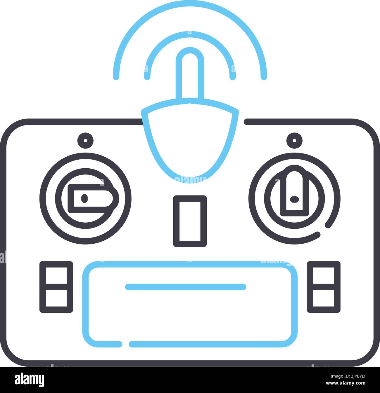 joystick control line icon, outline symbol, vector illustration ...