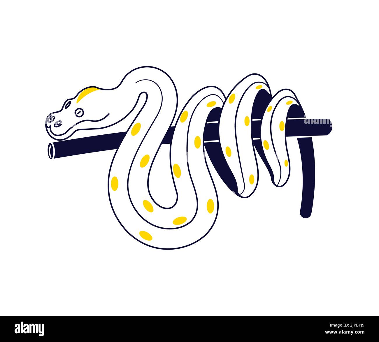 Cute boa on tree branch, stylized pet isolated Stock Photo - Alamy