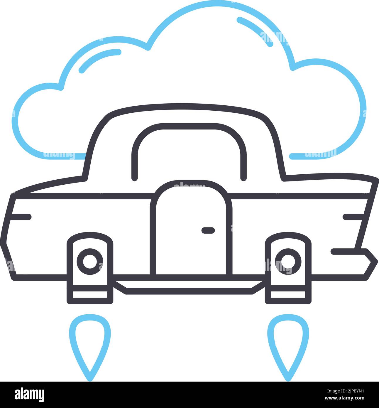 hover car line icon, outline symbol, vector illustration, concept sign ...