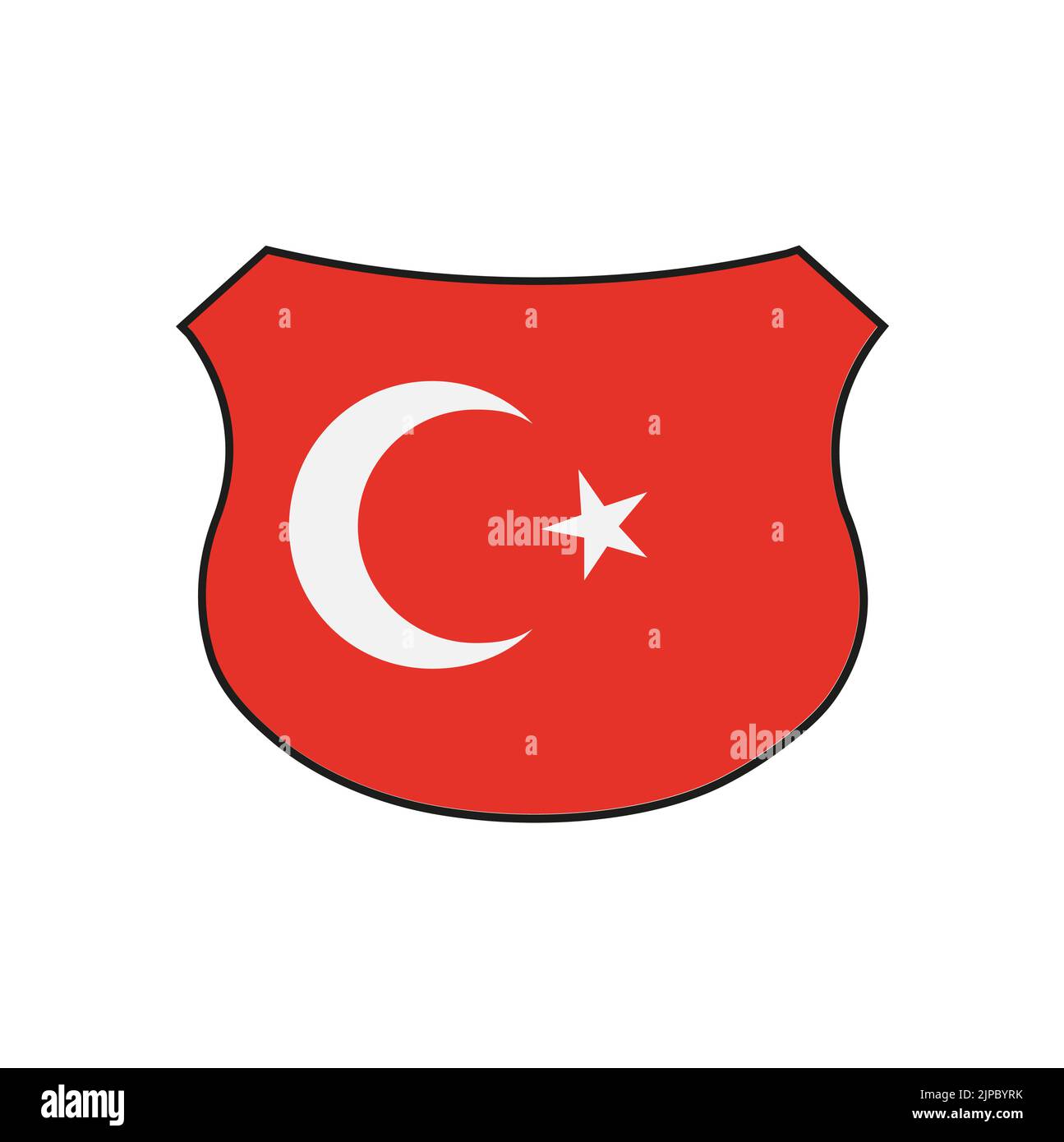 Flag Icon Turkey. Shield with flag Turkey isolated Stock Vector Image ...