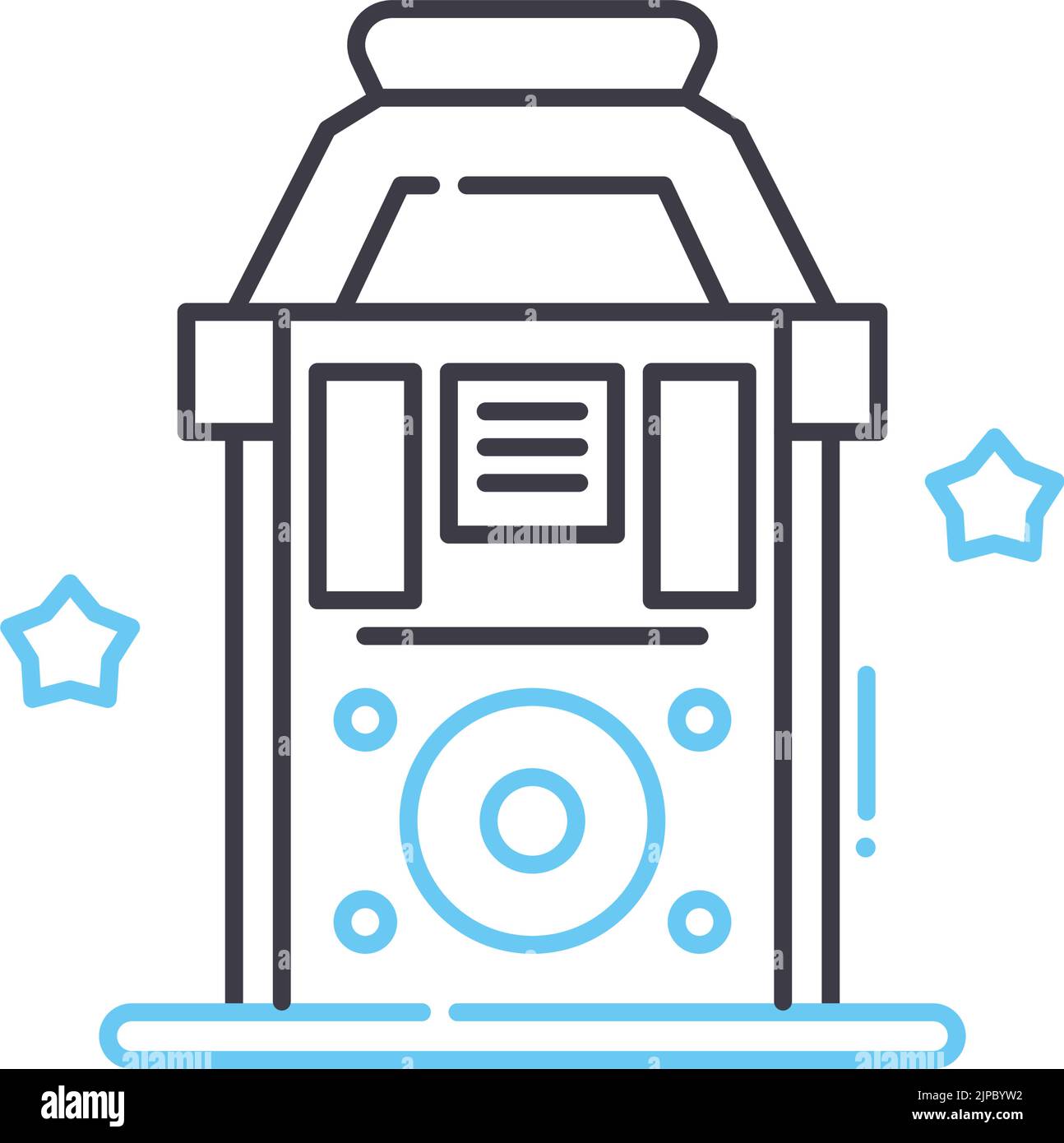 jukebox line icon, outline symbol, vector illustration, concept sign ...
