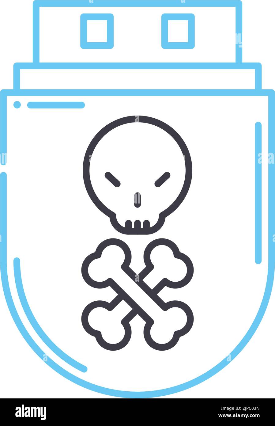 hacking information line icon, outline symbol, vector illustration ...