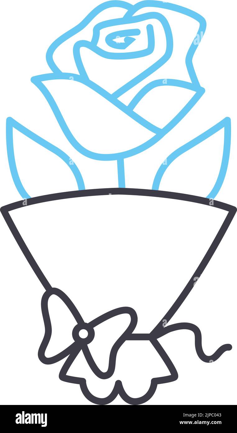 flowers line icon, outline symbol, vector illustration, concept sign ...