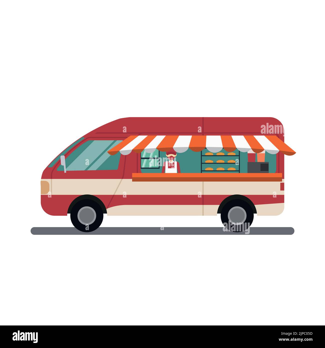Vector design of modern food truck with seller Stock Vector Image & Art ...