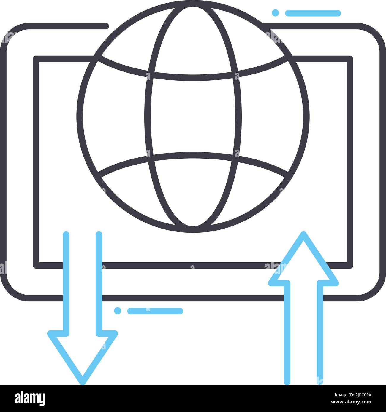 world wide web line icon, outline symbol, vector illustration, concept ...