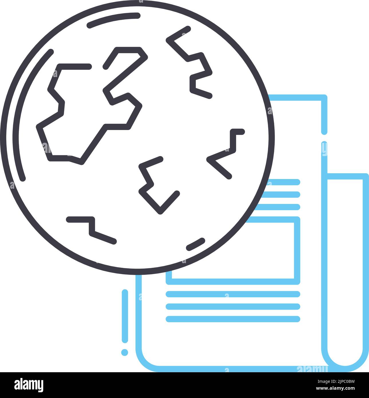 global news line icon, outline symbol, vector illustration, concept ...