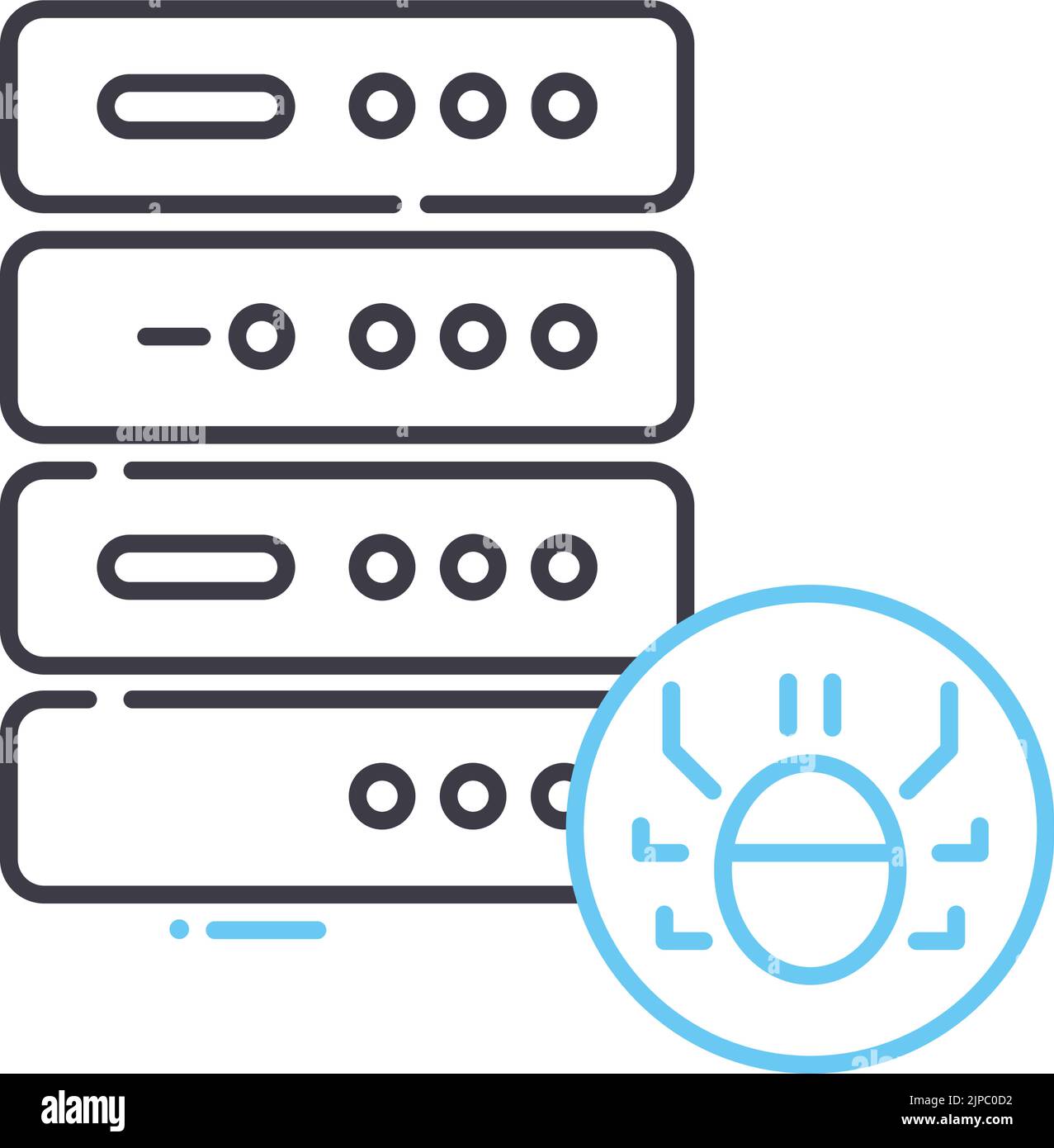 malware service line icon, outline symbol, vector illustration, concept ... malware service line icon, outline symbol, vector illustration, concept ...