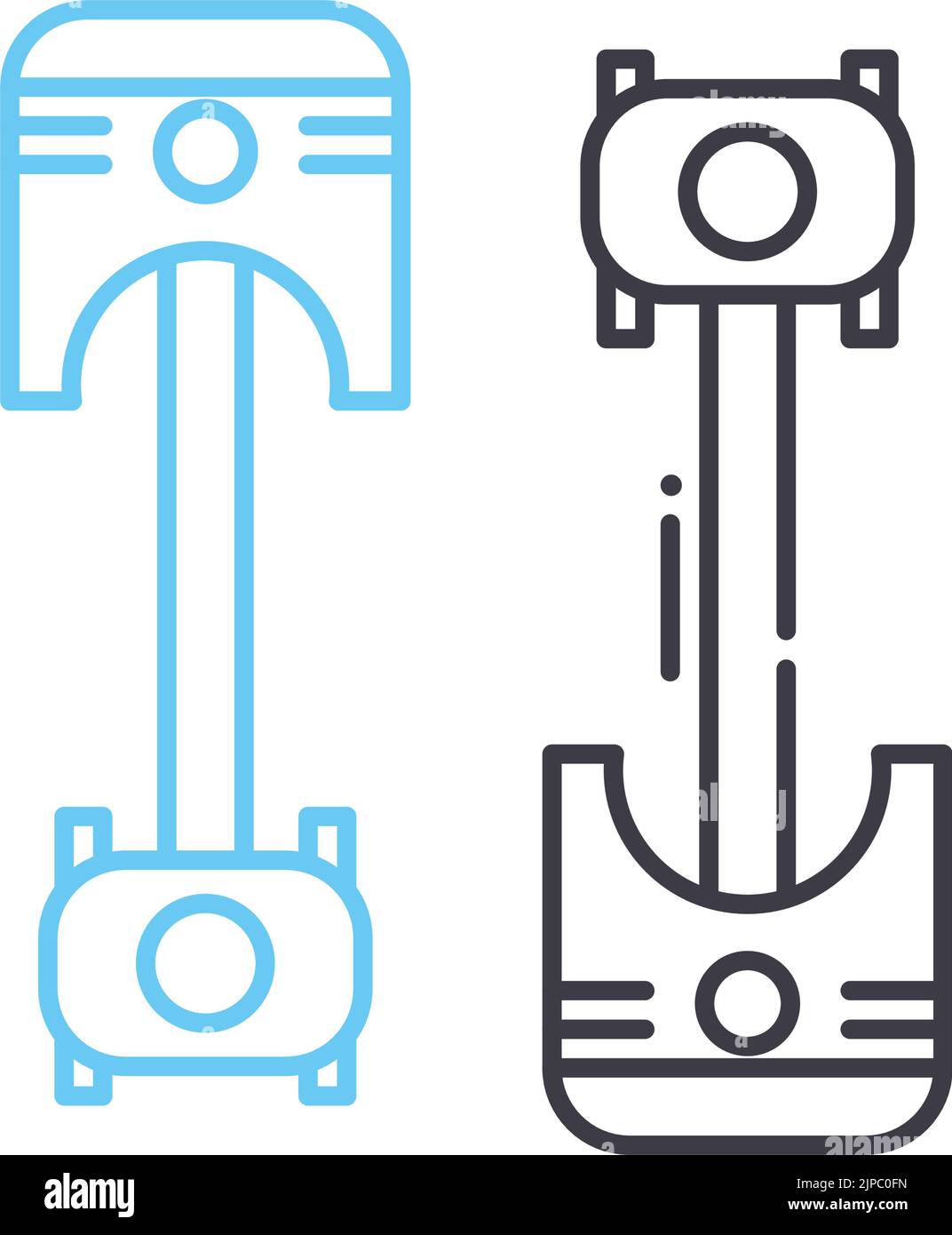 piston line icon, outline symbol, vector illustration, concept sign ...
