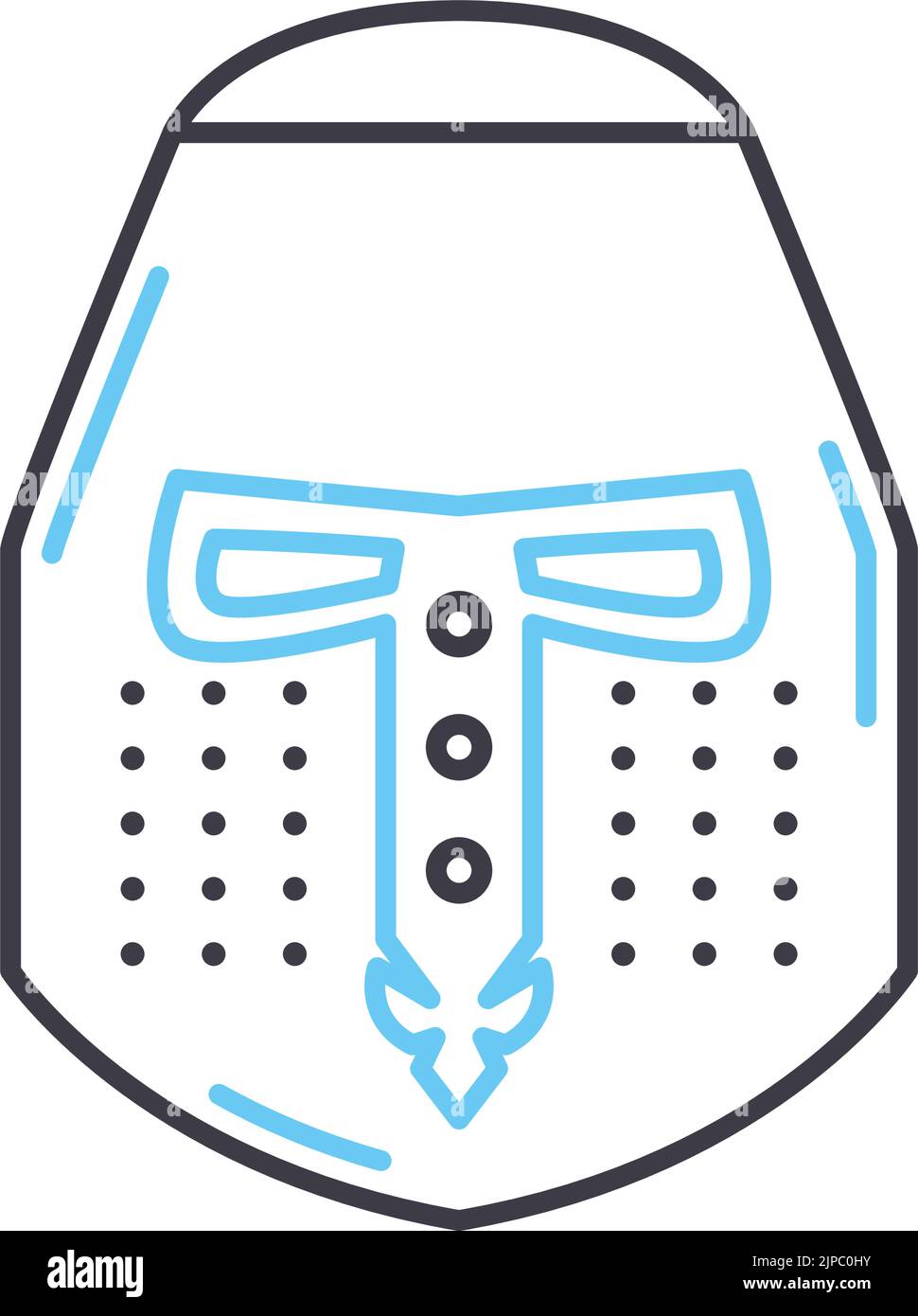 knight mask line icon, outline symbol, vector illustration, concept ...