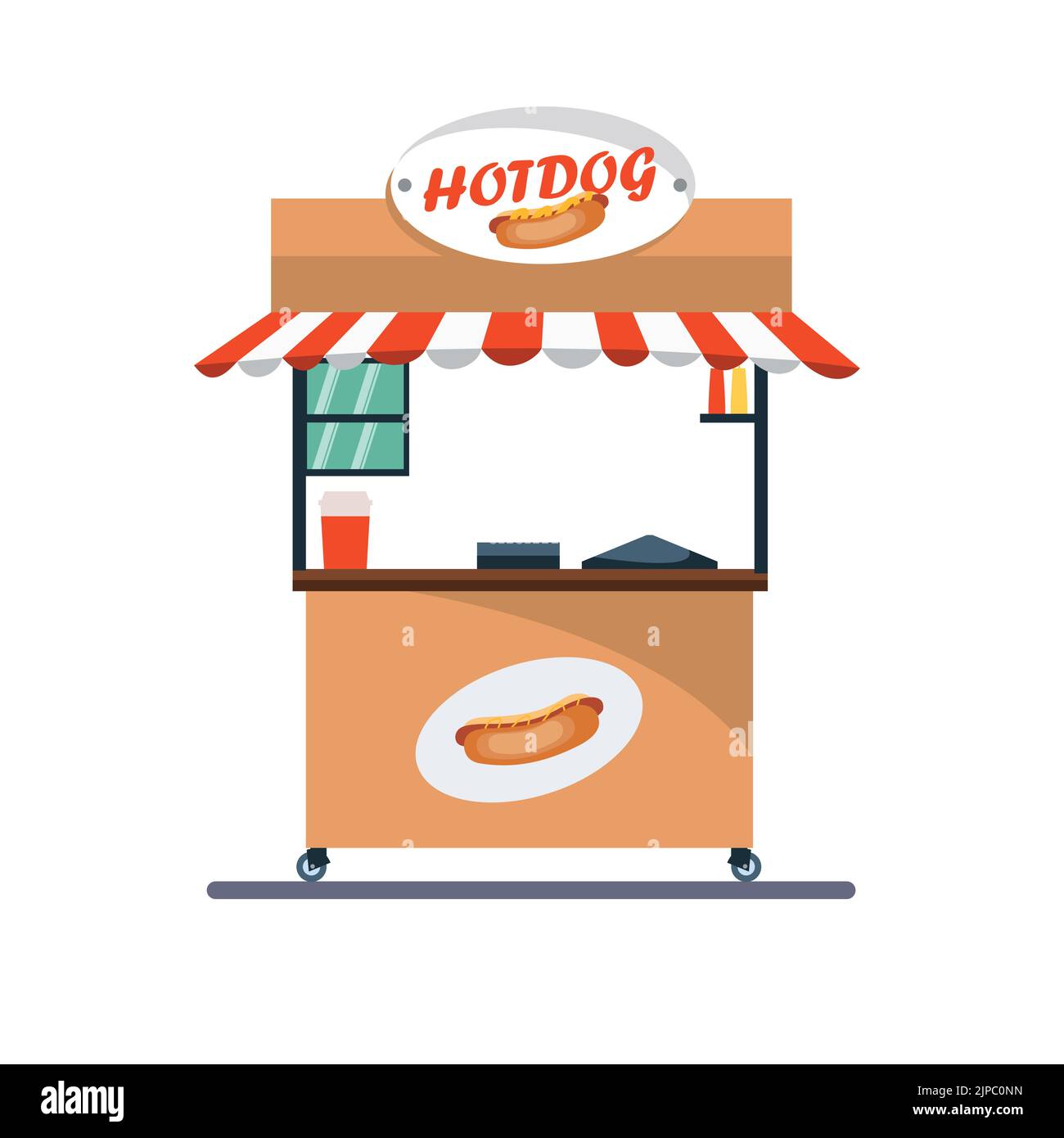 Kiosk vendor street food Stock Vector Images - Alamy