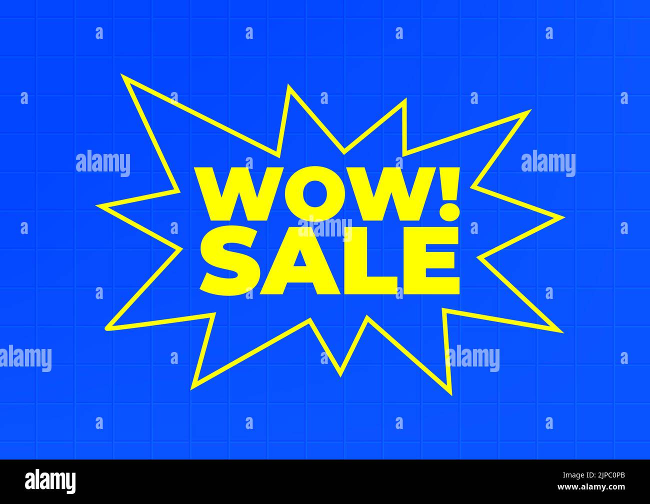 Wow sale, Blue tiles background special offers and promotion template ...