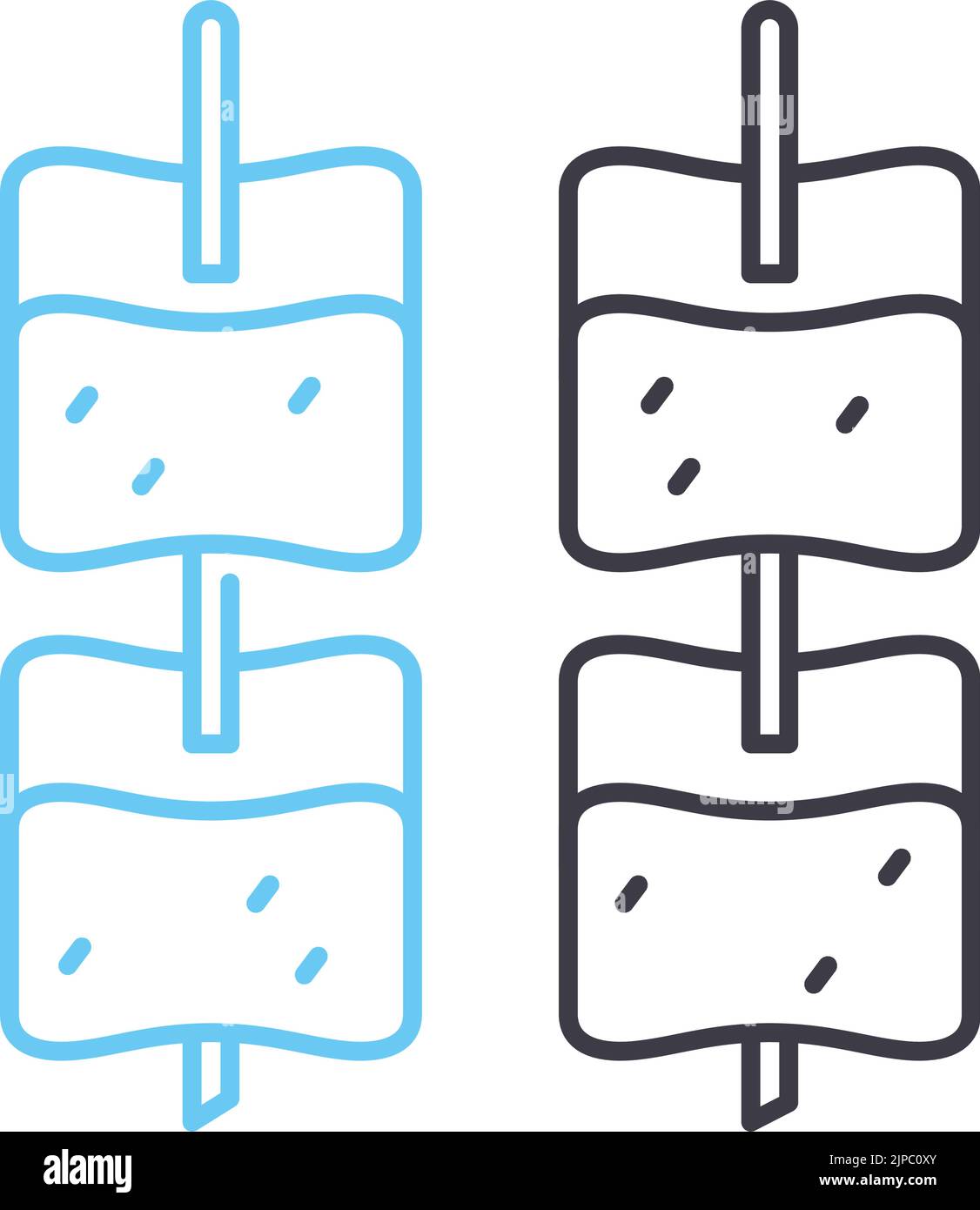 satay line icon, outline symbol, vector illustration, concept sign ...