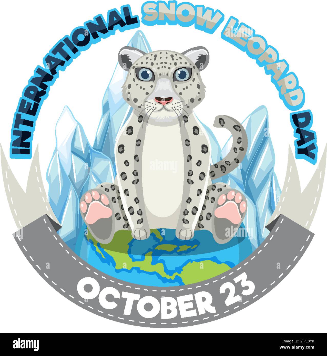 International snow leopard day illustration Stock Vector Image & Art ...