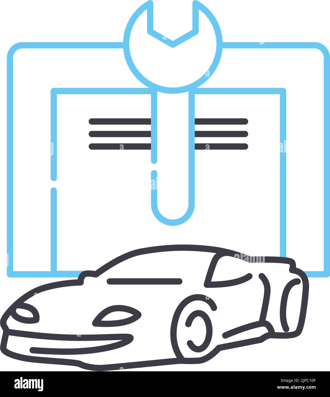 garage line icon, outline symbol, vector illustration, concept sign ...