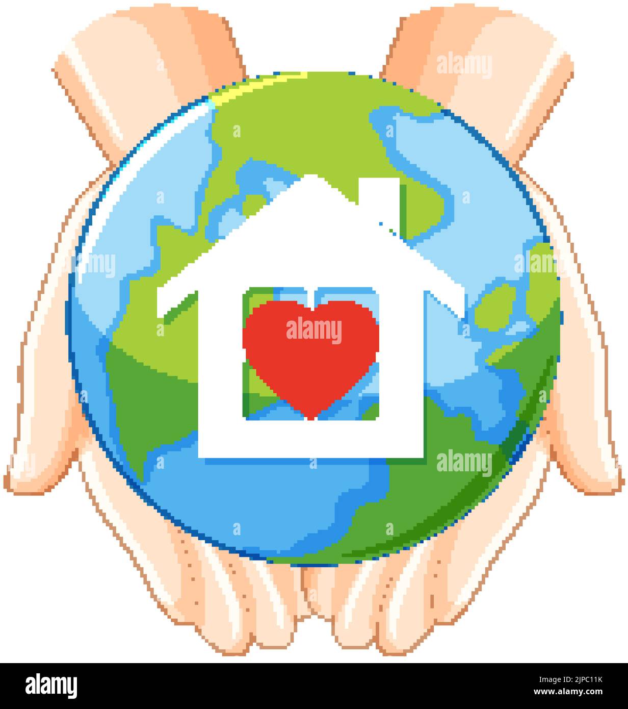 House icon on earth isolated illustration Stock Vector Image & Art - Alamy