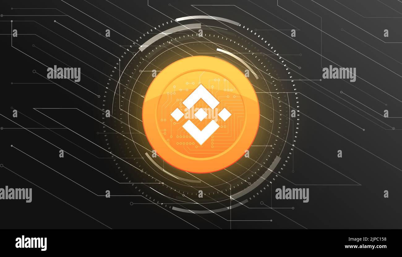 Binance Bnb Crypto Currency Themed Banner Binance Coin Or Bnb Icon On Modern Black Color