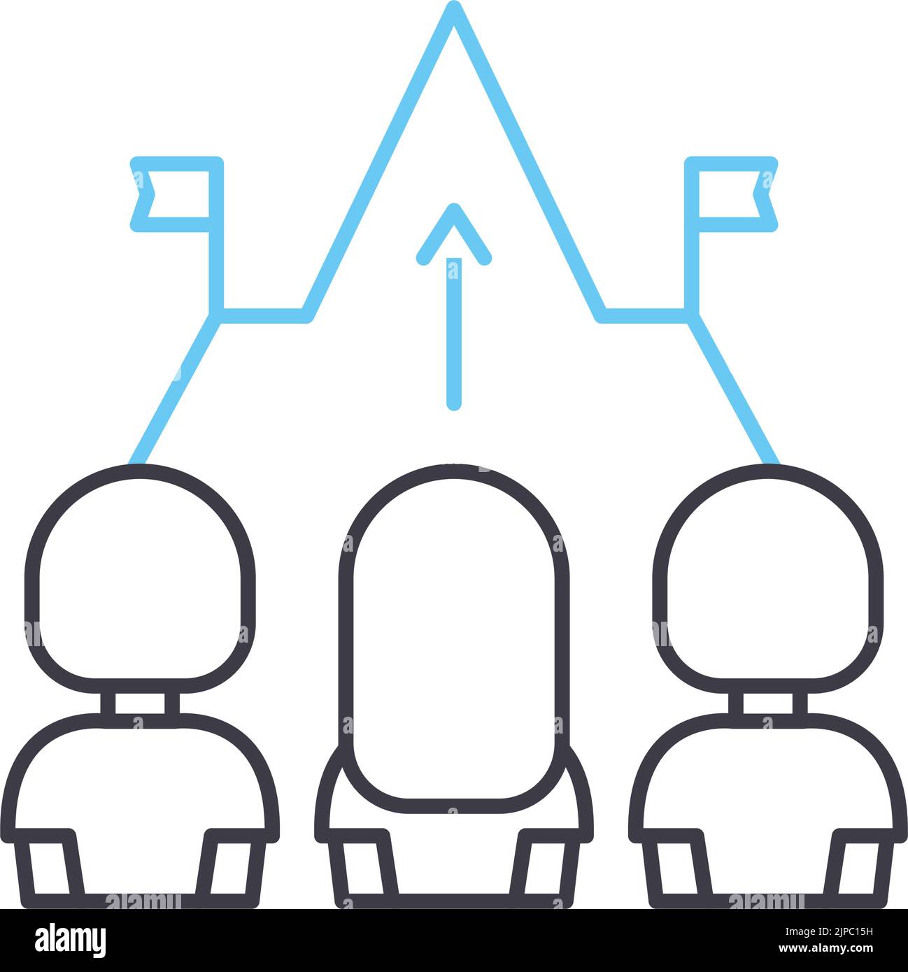 team building line icon, outline symbol, vector illustration, concept ...