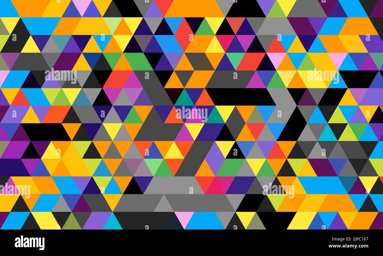 A seamless triangular colorful pattern as wallpaper Stock Photo - Alamy