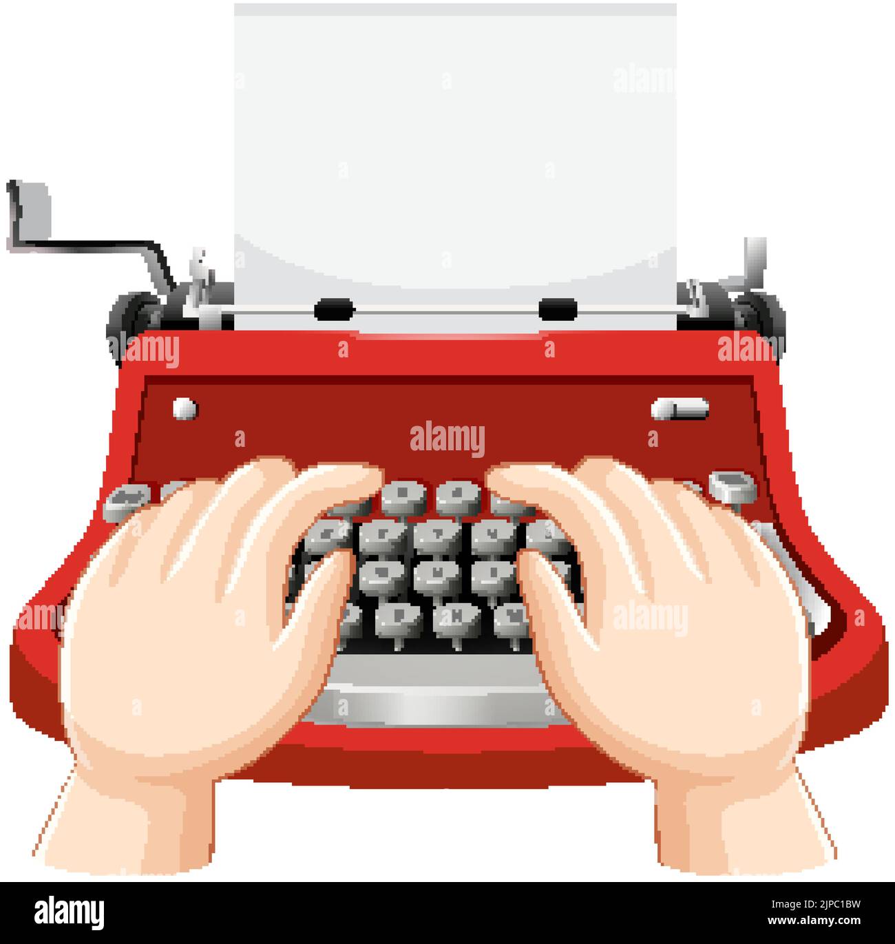 Hand typing on typewriter illustration Stock Vector Image & Art - Alamy