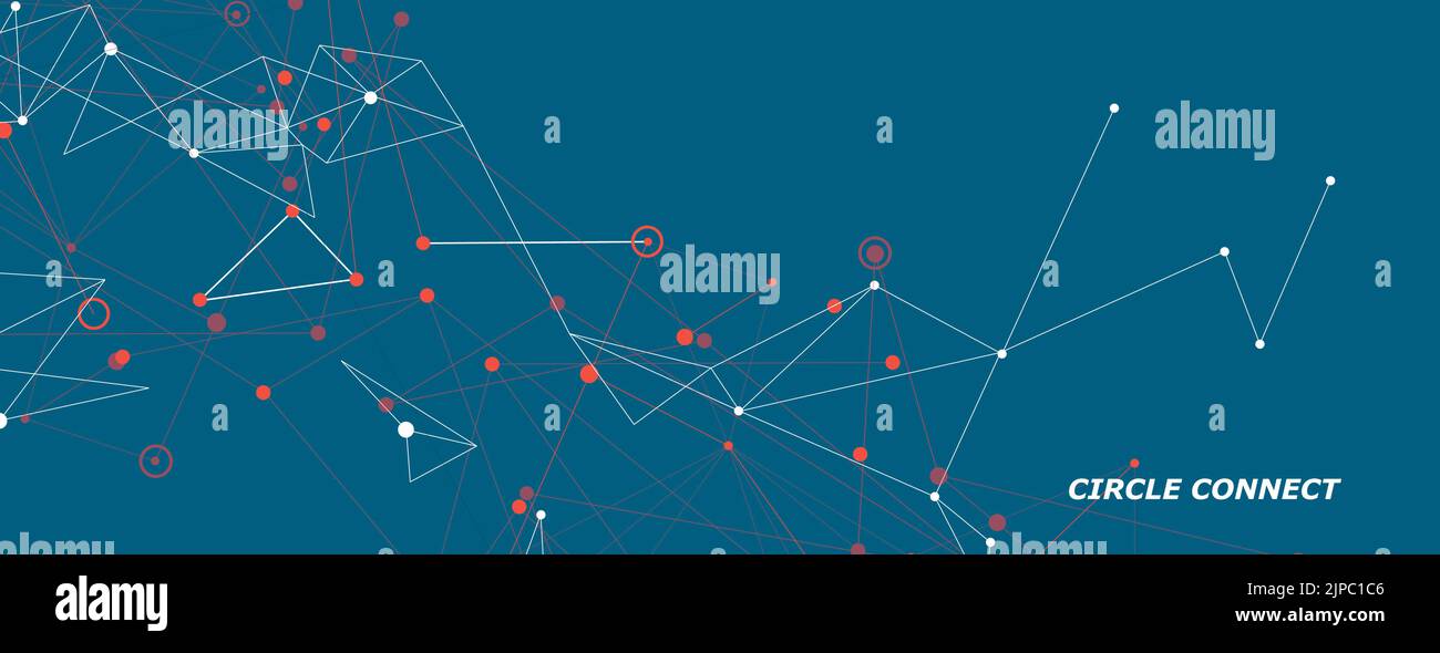 Banner design template with connectin dot and line on color background ...