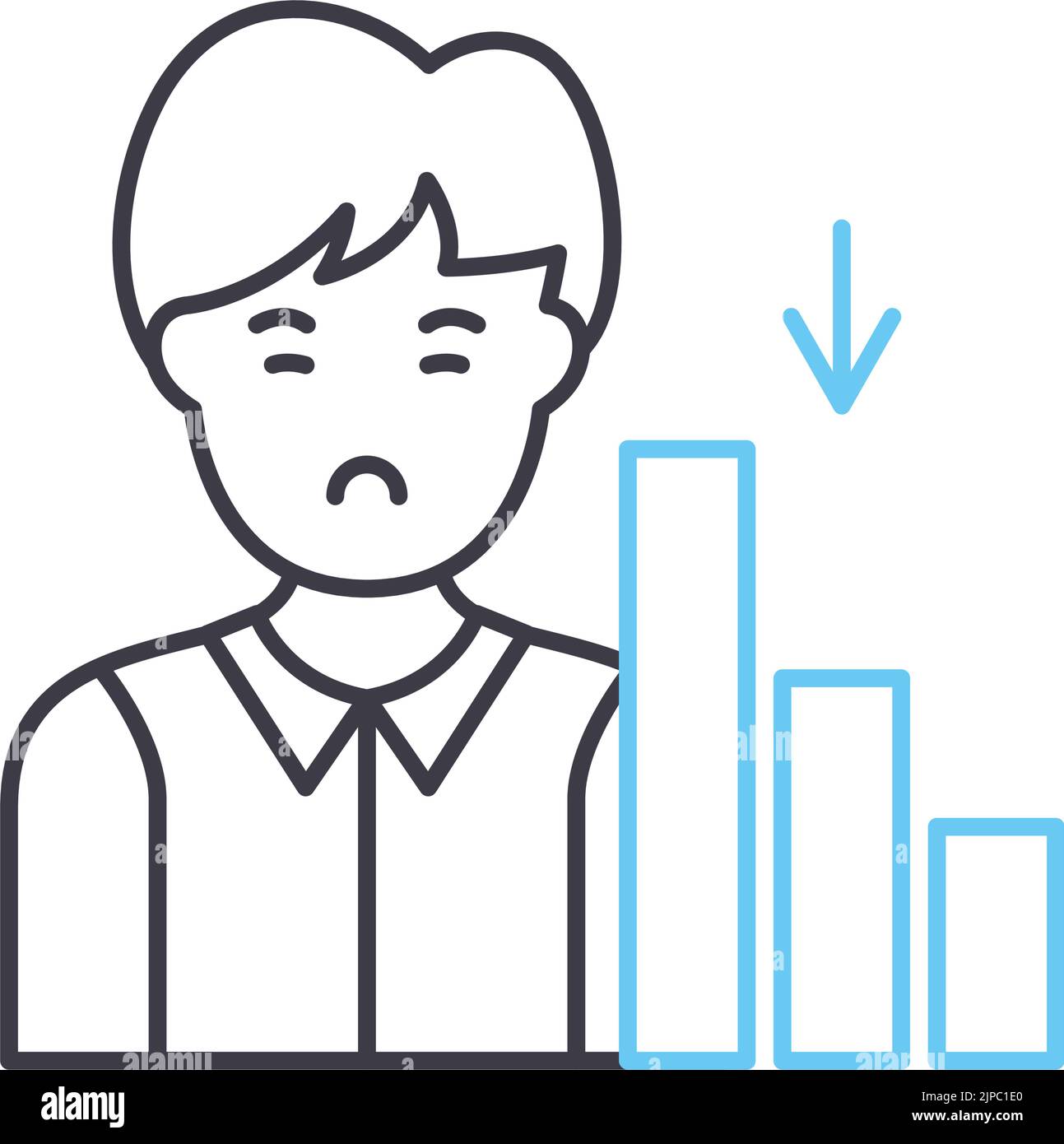 Low Mood Line Icon Outline Symbol Vector Illustration Concept Sign