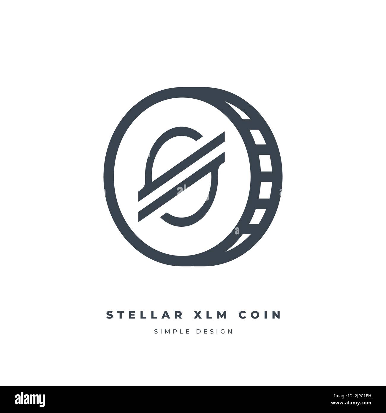 Stellar (XLM) cryptocurrency line icon isolated on white background ...