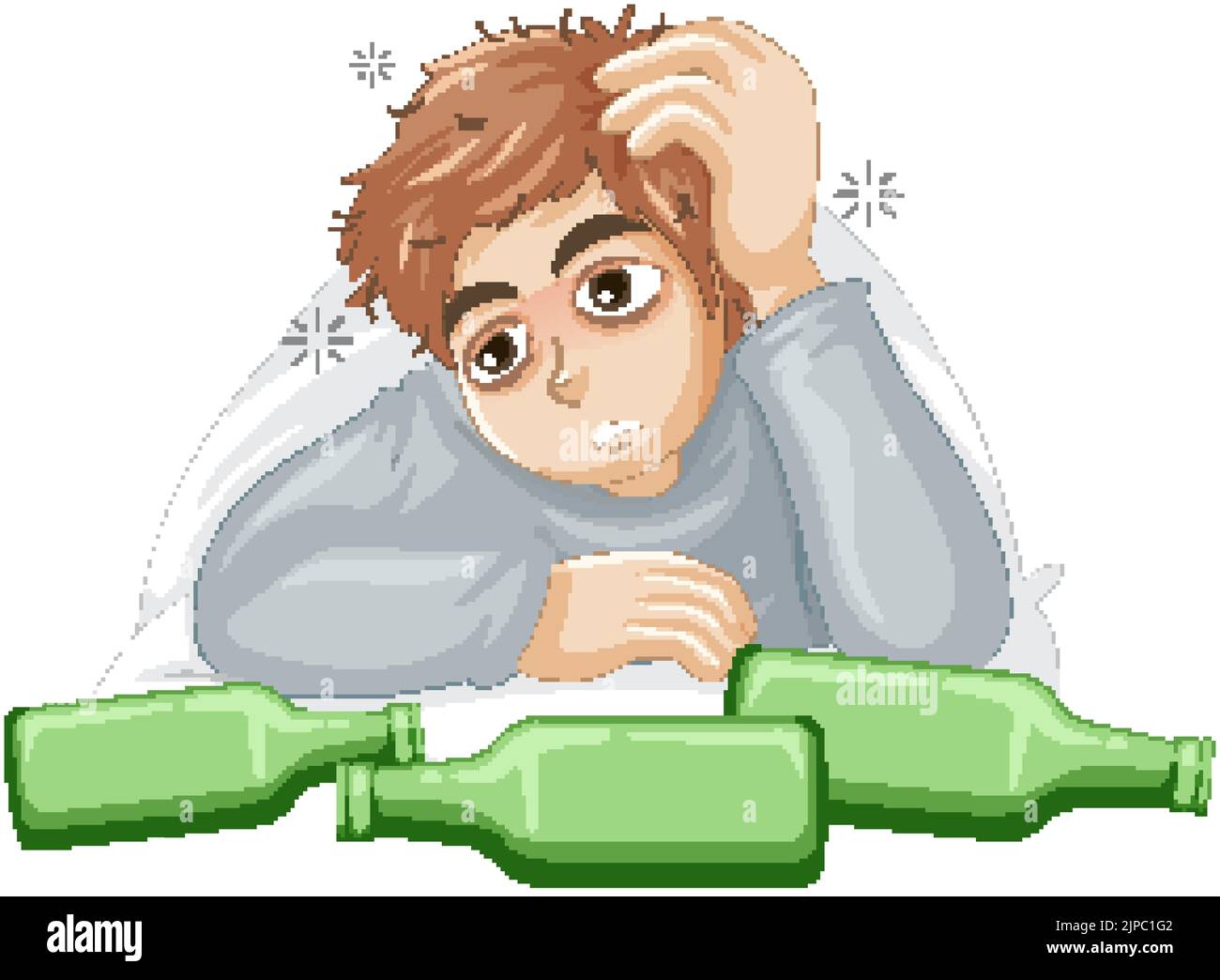 Alcoholic man cartoon character illustration Stock Vector Image & Art ...