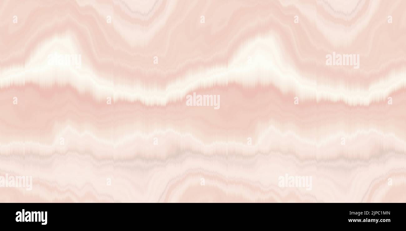 Soft wavy tie dye stripe seamless border pattern. Pink white organic ...