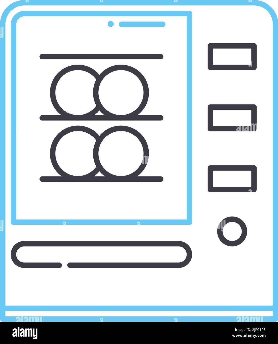 vending machine line icon, outline symbol, vector illustration, concept sign Stock Vector Image ...