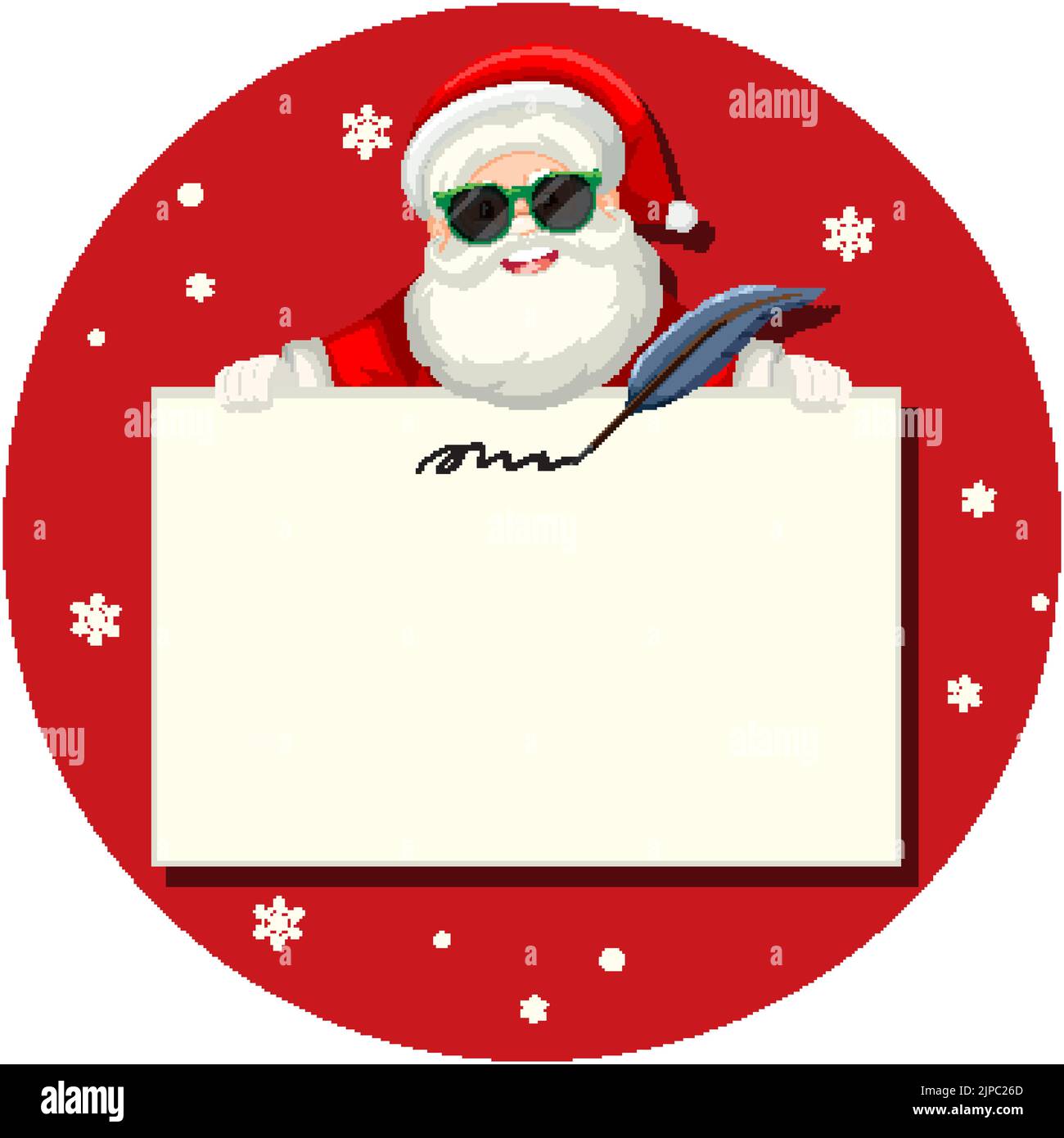 Santa Claus with empty board template illustration Stock Vector Image ...