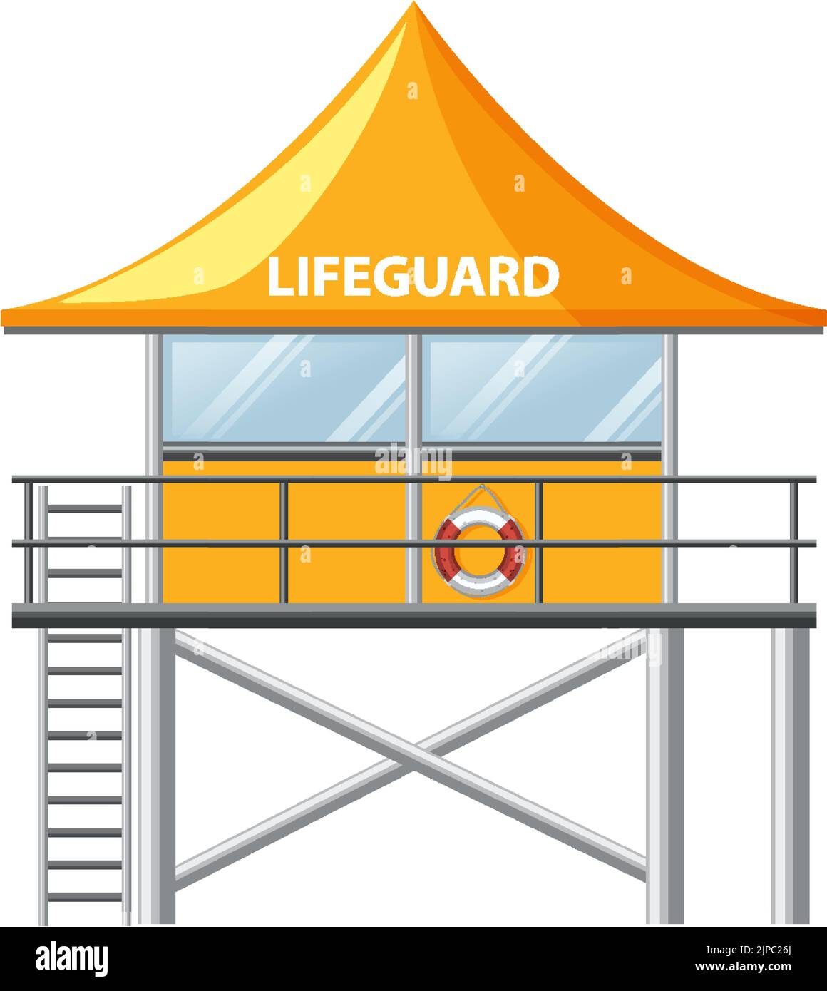 Beach lifeguard tower isolated illustration Stock Vector Image & Art ...