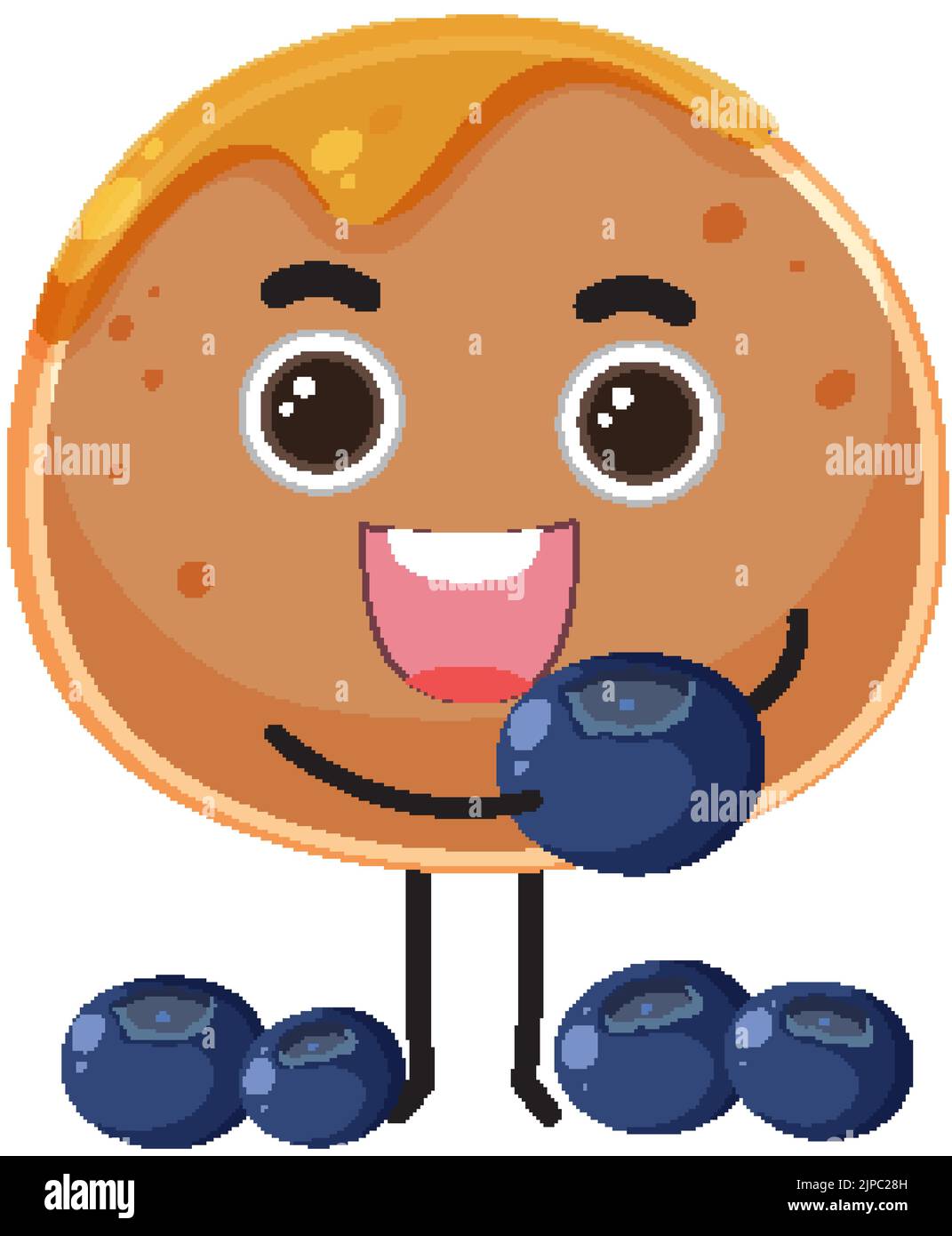 Pancake cartoon character with blueberry illustration Stock Vector ...