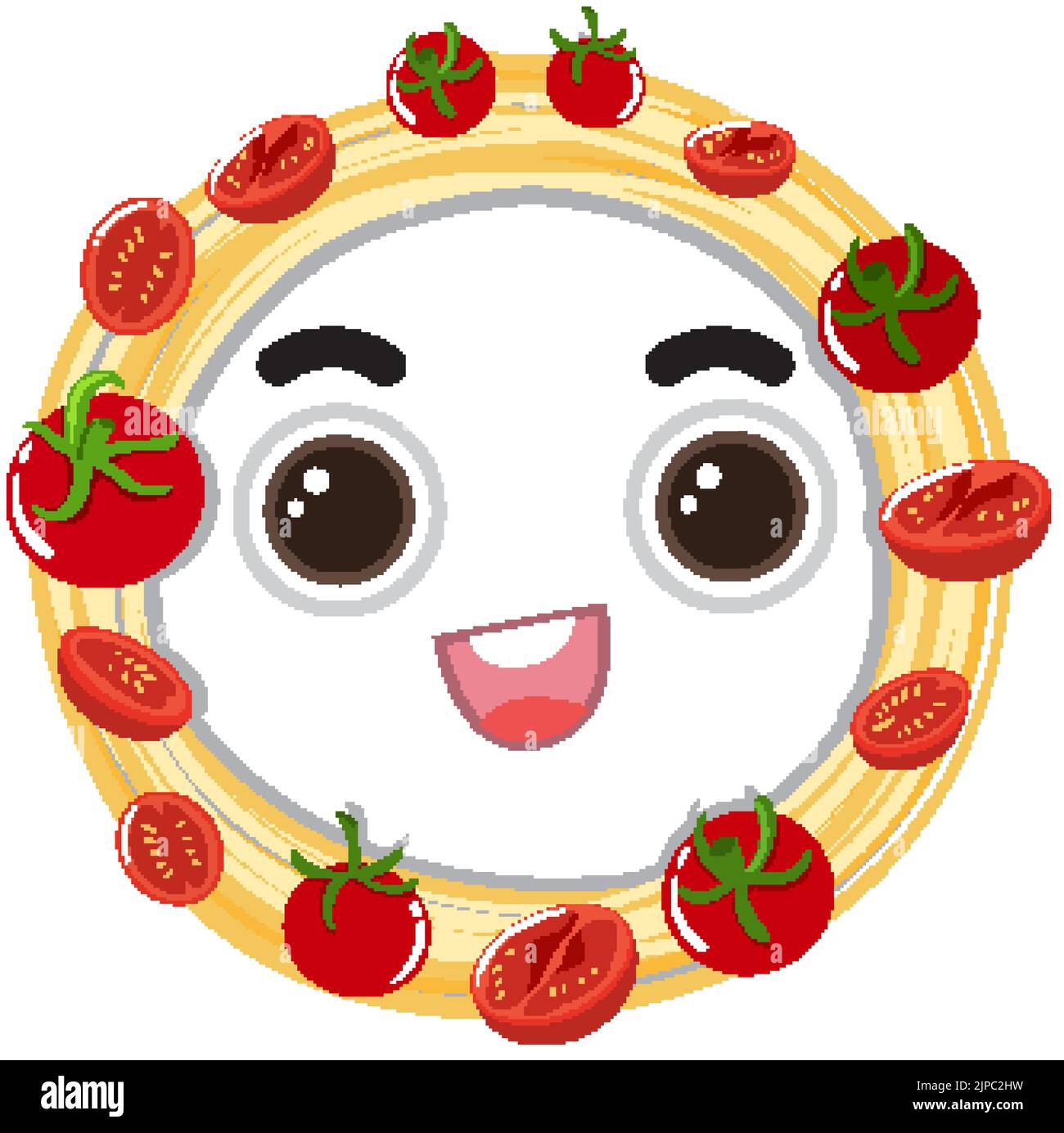 Spaghetti pasta with tomato cartoon illustration Stock Vector Image ...
