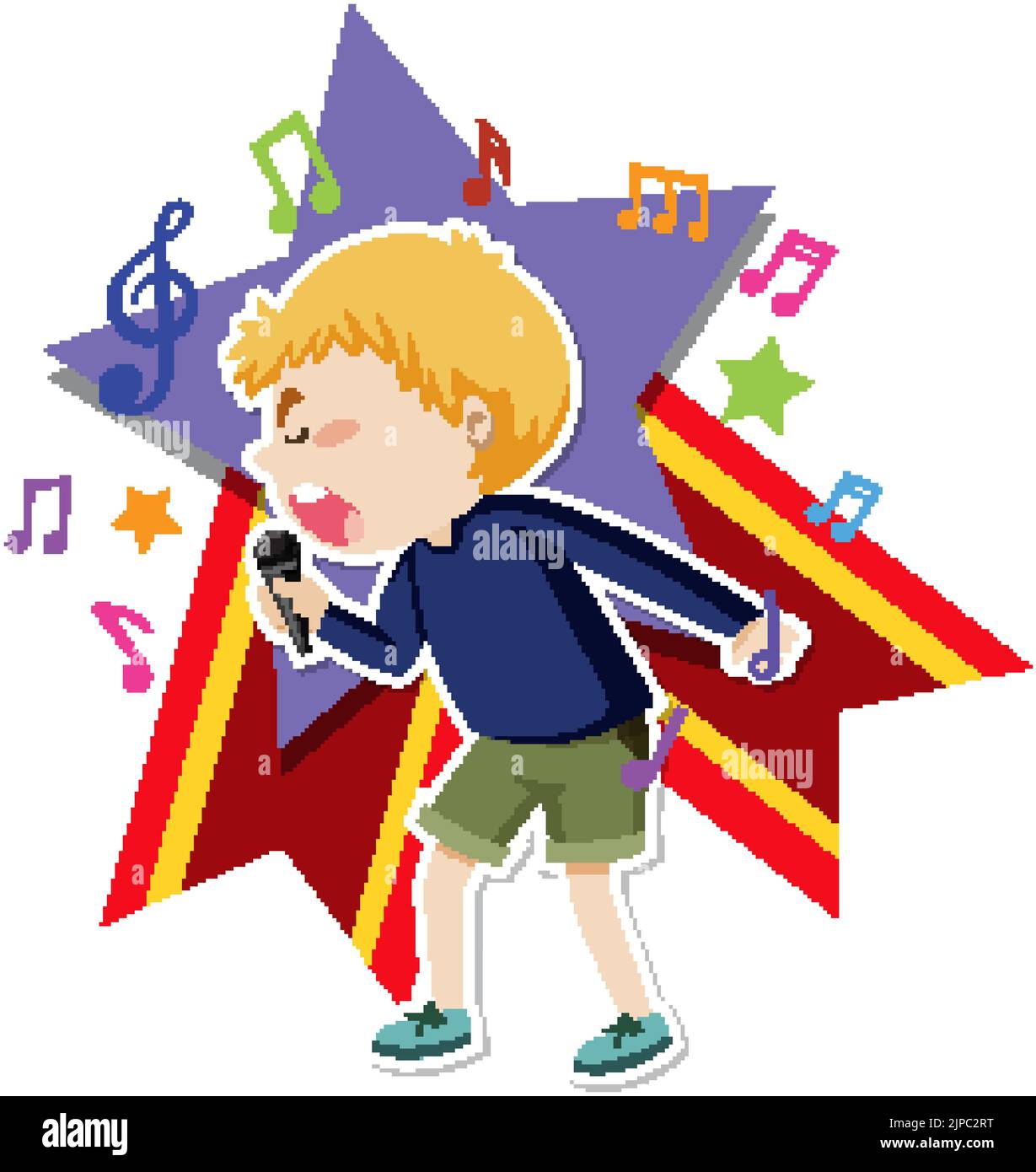 A boy singing cartoon character illustration Stock Vector Image & Art ...