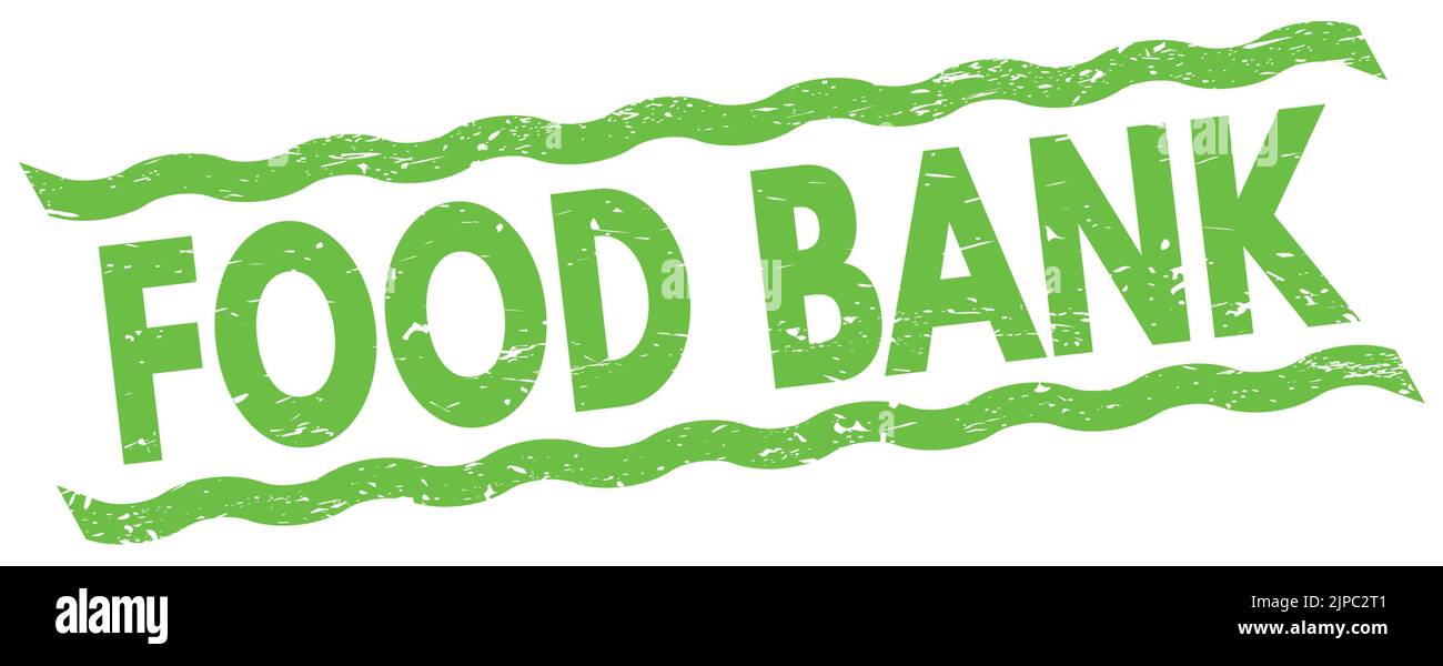 FOOD BANK text written on green lines stamp sign Stock Photo - Alamy