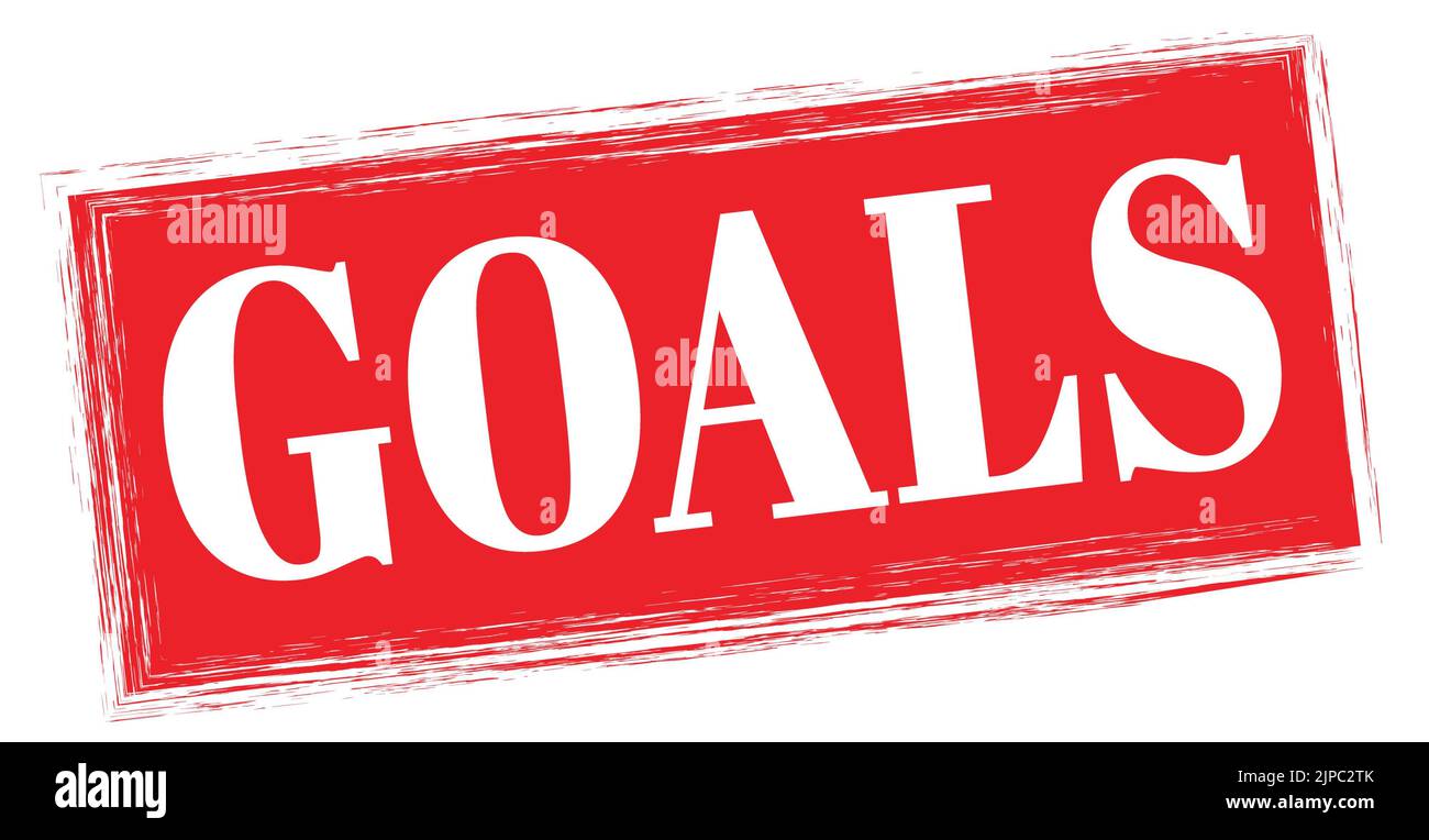 GOALS text written on red rectangle stamp sign Stock Photo - Alamy