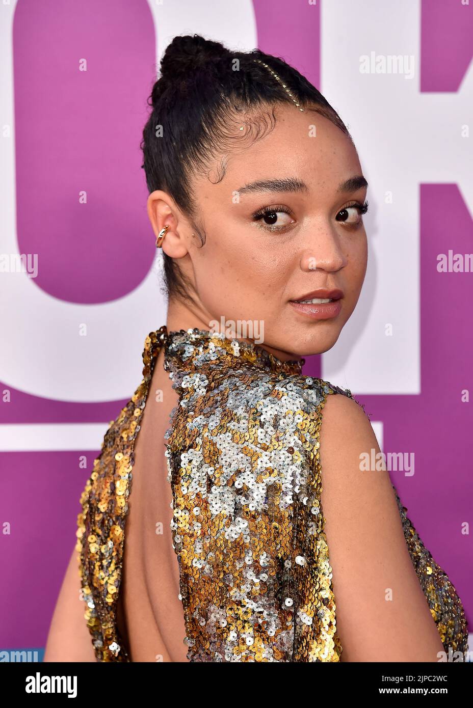 Los Angeles, CA , August 16, 2022. Aisha Dee walking the red carpet at ...