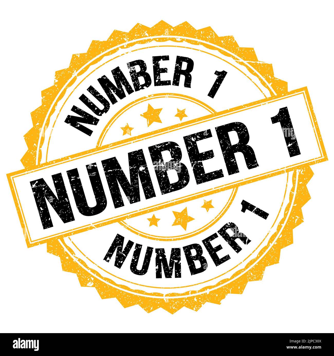 NUMBER 1 text written on yellow-black round stamp sign Stock Photo - Alamy