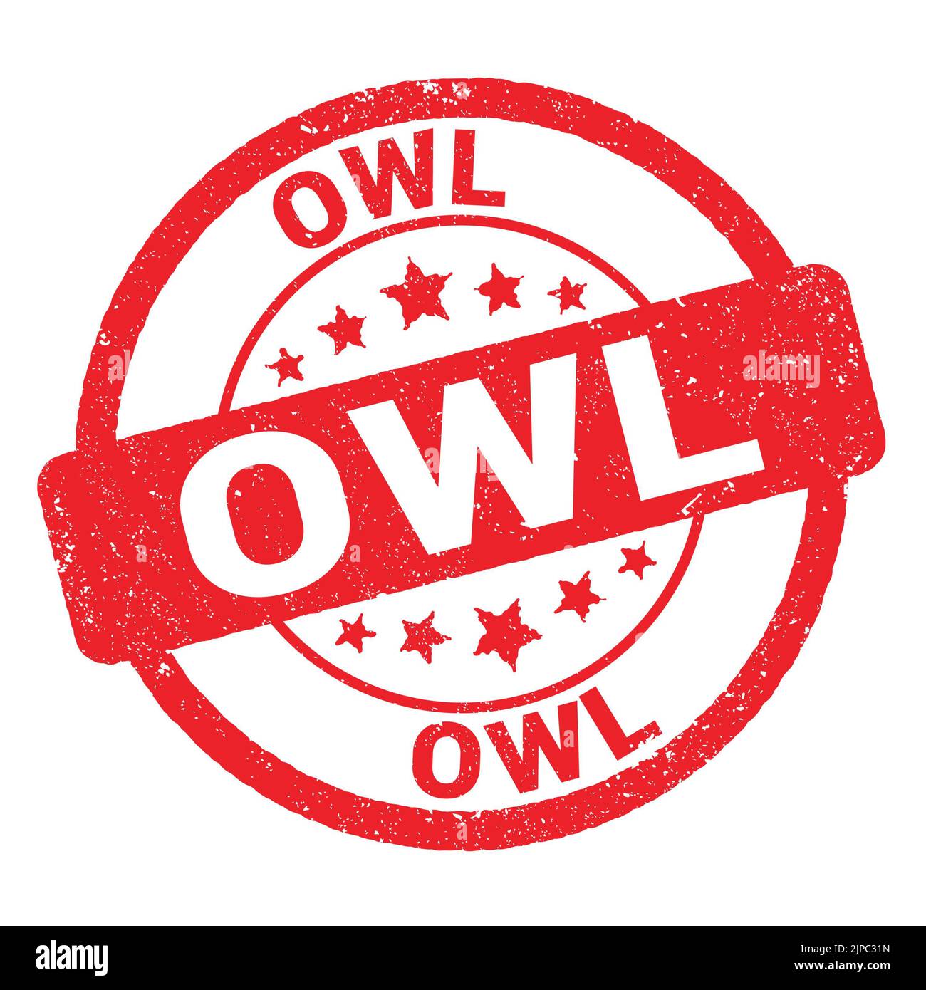 OWL text written on red grungy stamp sign Stock Photo - Alamy