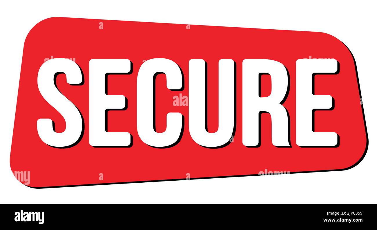 SECURE text written on red trapeze stamp sign Stock Photo - Alamy