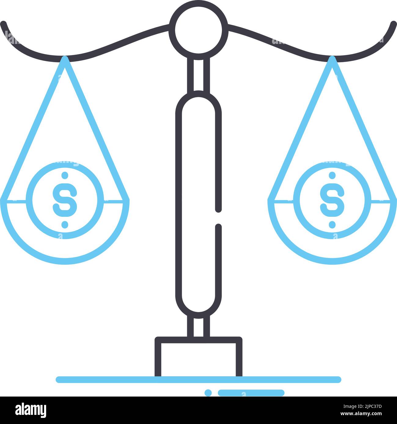 money balance line icon, outline symbol, vector illustration, concept ...
